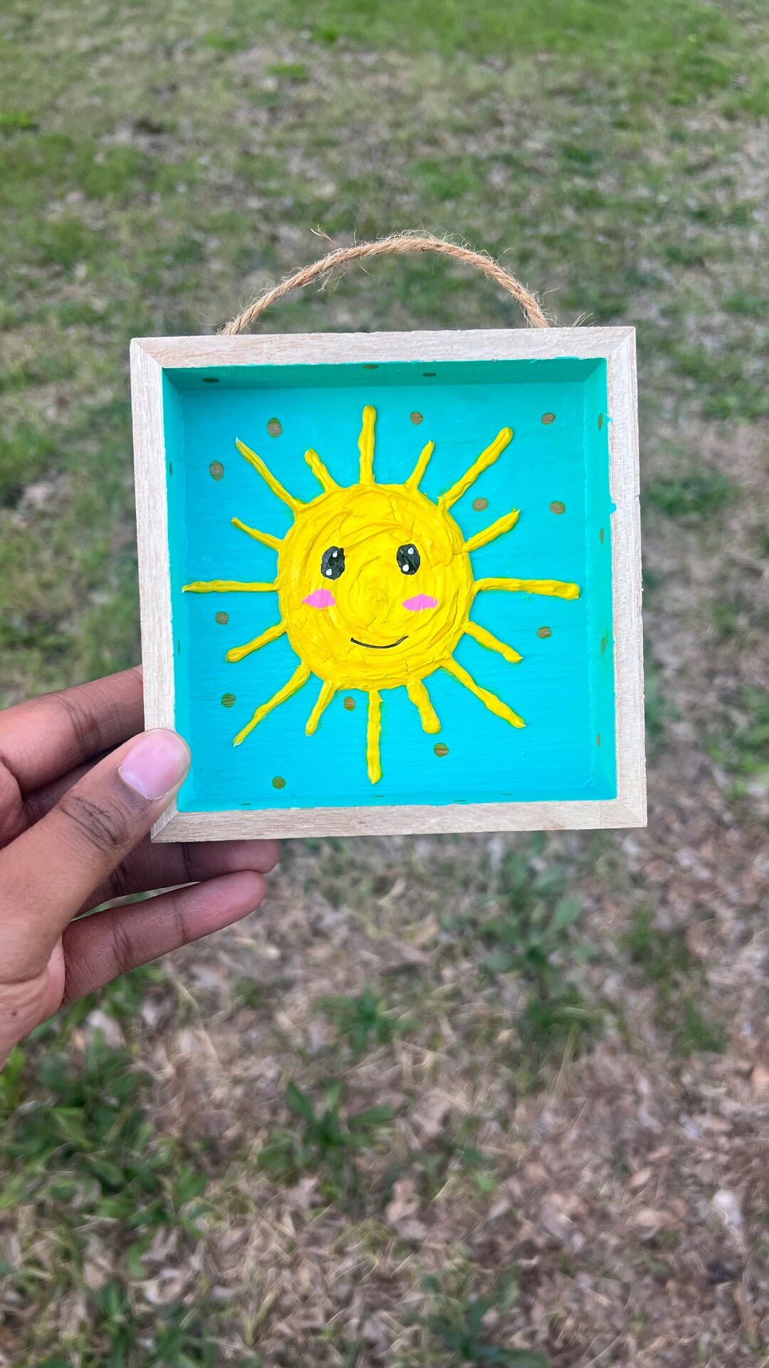 Hand Painted 3D Sun Shadowbox - Etsy