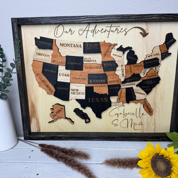Wood Map - Etsy