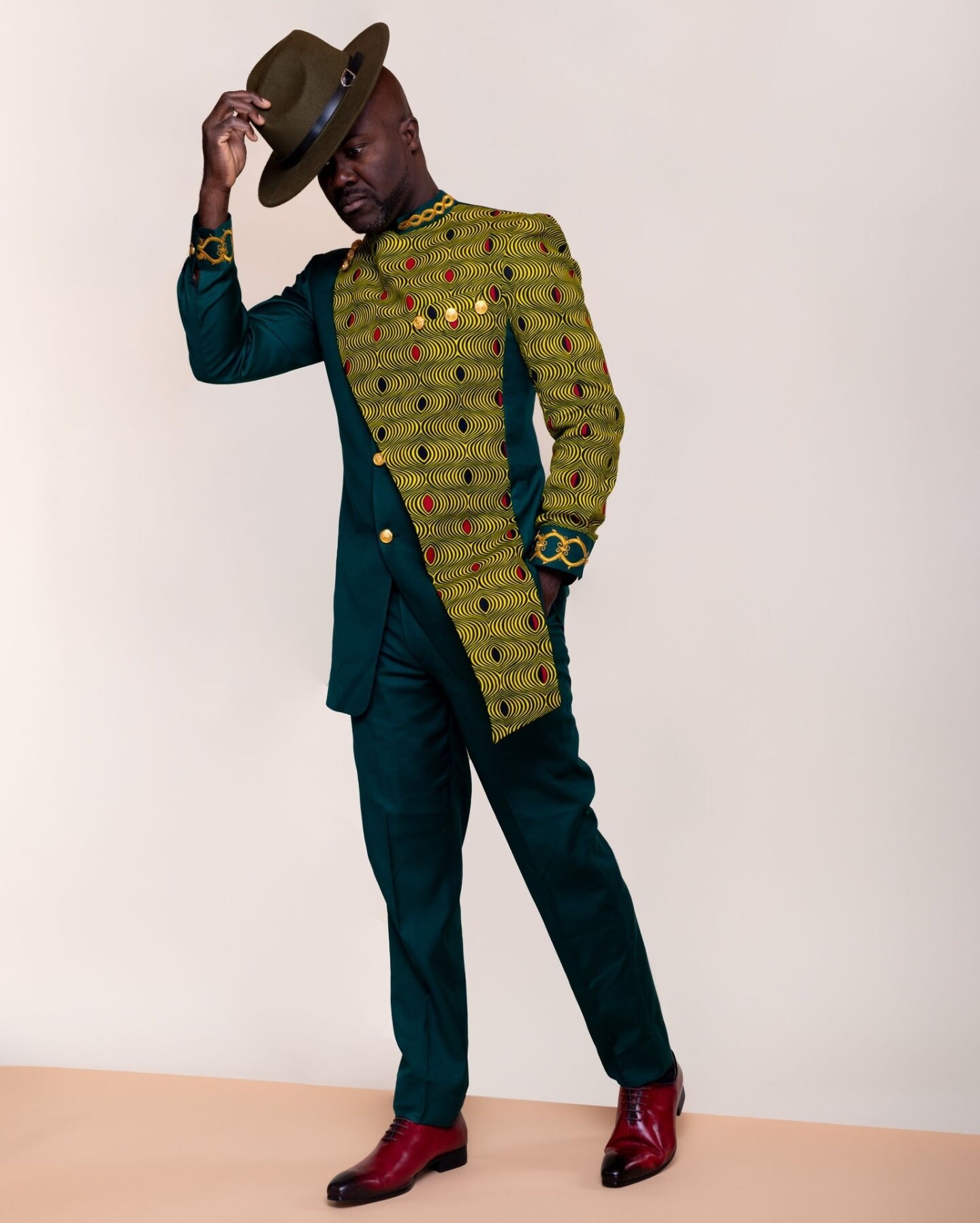 Pre-order Men Ankara Suit -green Honeycomb - Etsy