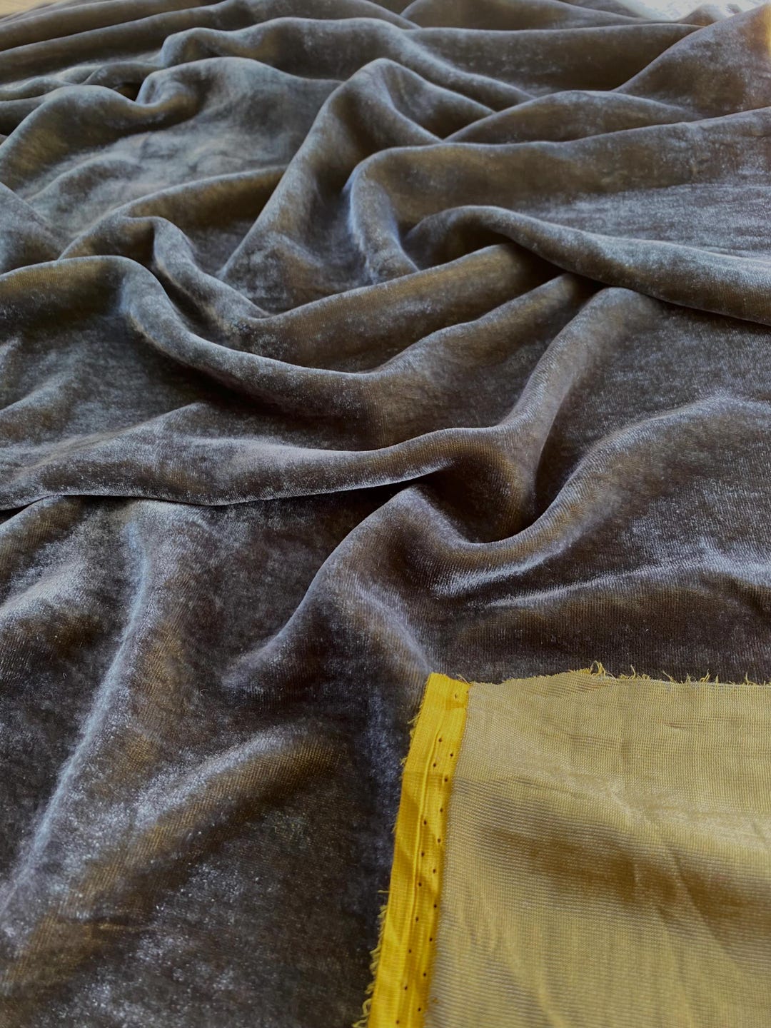Wenge Brown Mulberry Silk Velvet Fabric by the Yard, 1/2 Yard and 1/4 ...