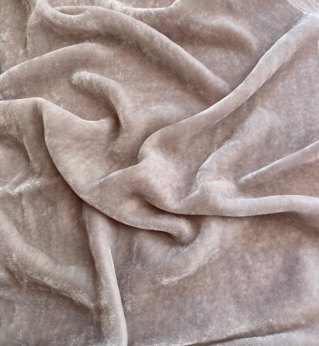 Sandstone Silk Velvet Fabric by Yard – Luxury Mulberry Velvet for ...