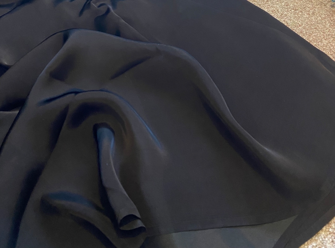 Black Satin Mulberry Silk Fabric, Natural Black Charmeuse Mulberry Silk Fabric by the Yard ...