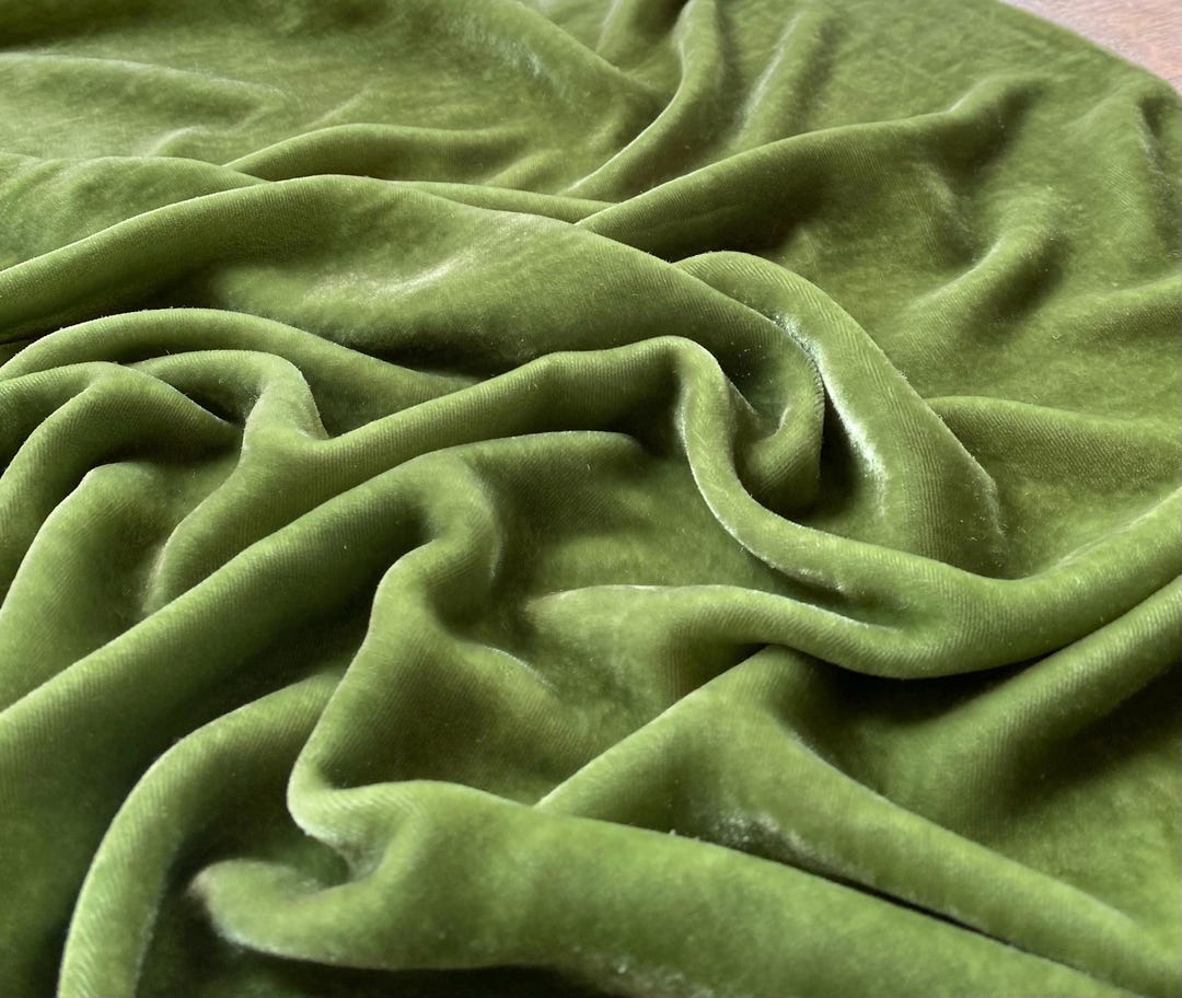 Apple Green Mulberry Silk Velvet Fabric by the Yard for Fashion ...