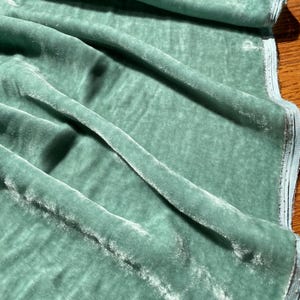 Mint Silk Velvet Fabric by Yard – Luxury Mulberry Velvet for Apparel ...