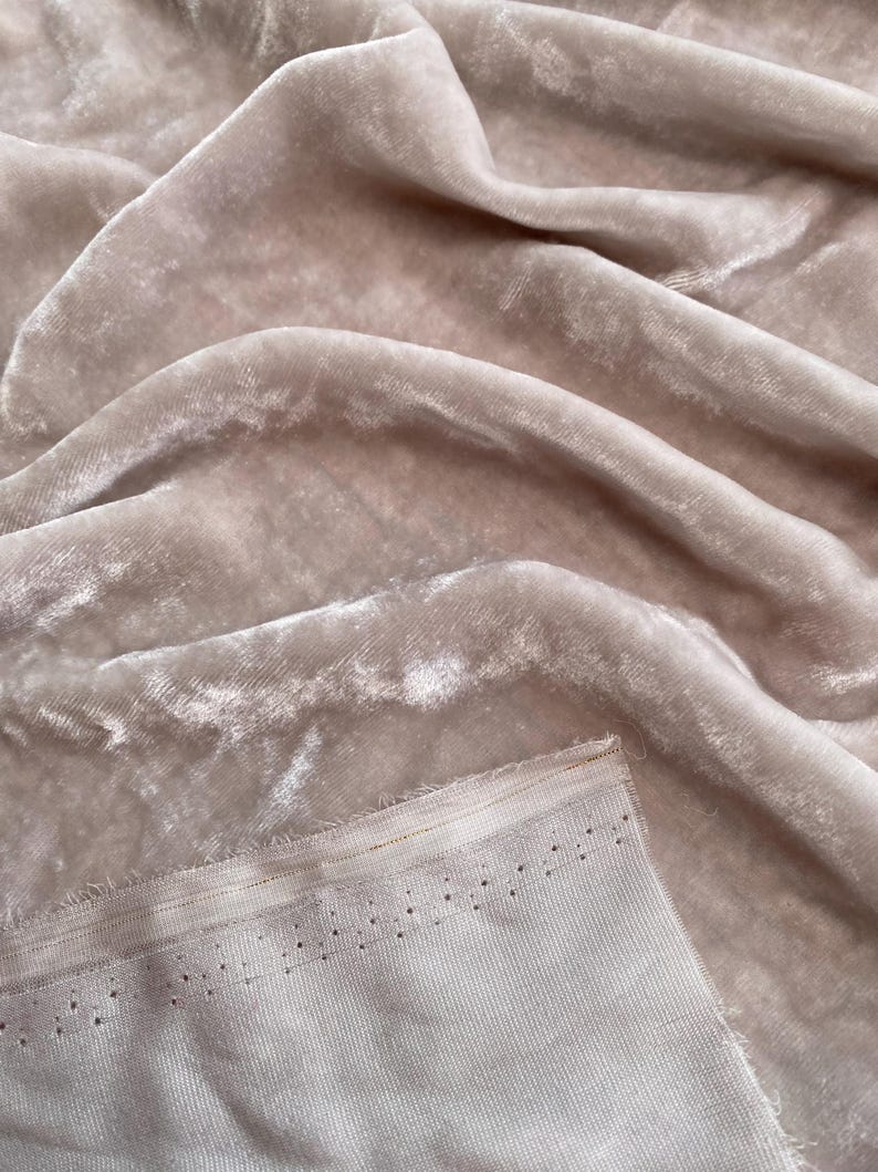 Sandstone Silk Velvet Fabric by Yard – Luxury Mulberry Velvet for ...