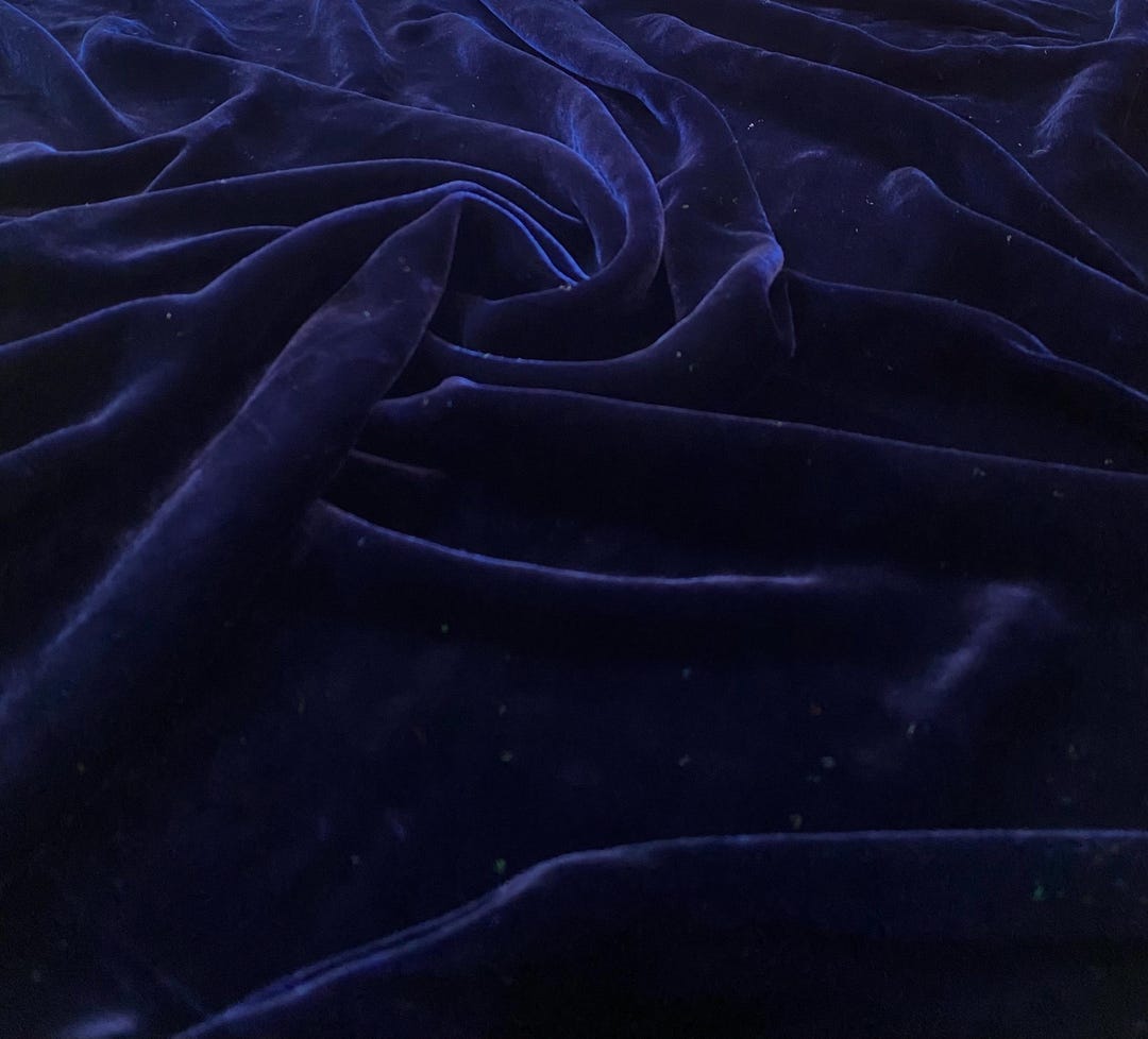 Navy Blue Mulberry Silk Velvet Fabric by the Yard/meter for Fashion ...