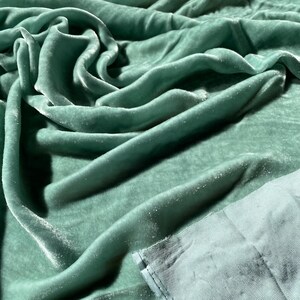 Mint Silk Velvet Fabric by Yard – Luxury Mulberry Velvet for Apparel ...