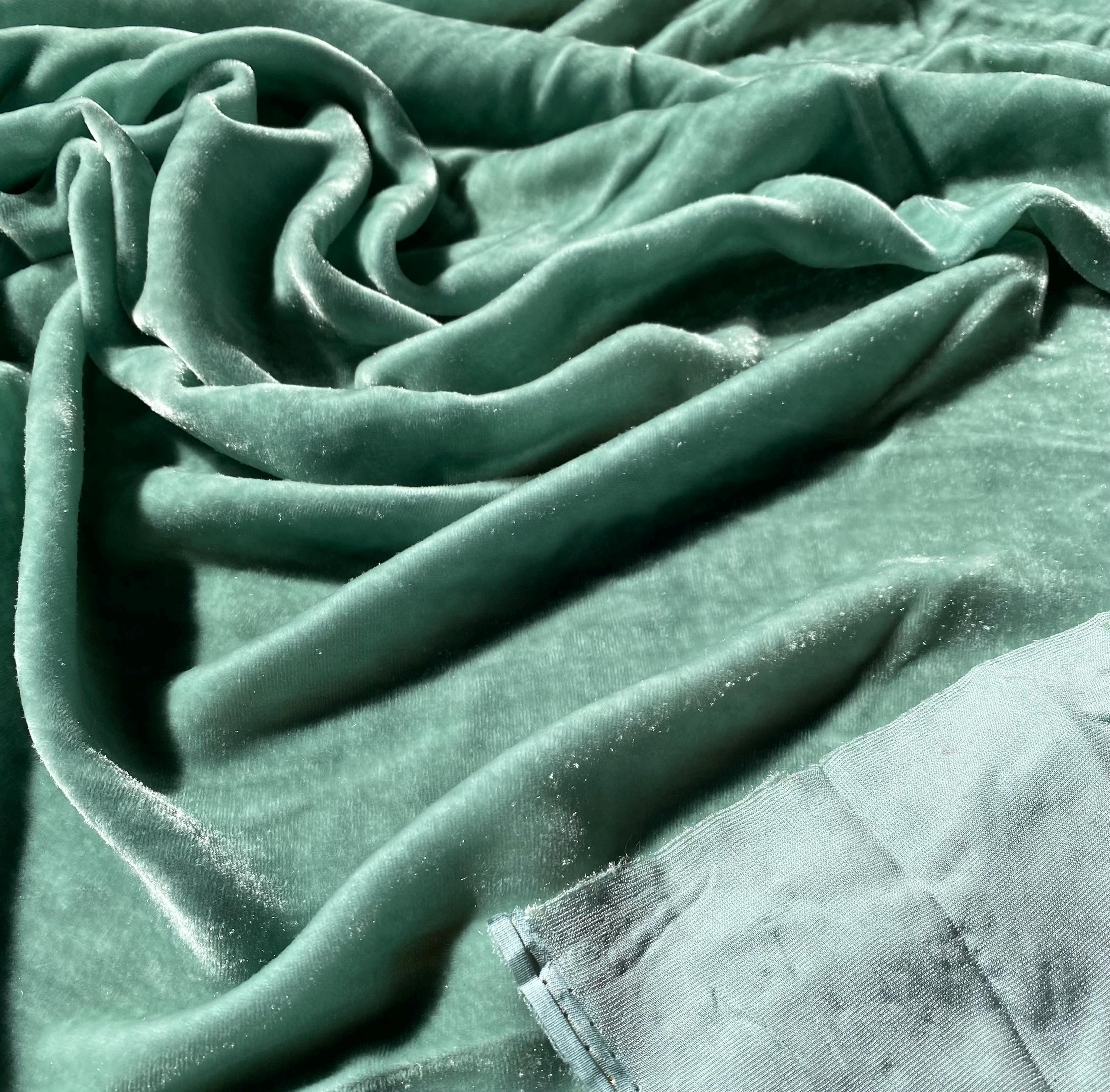 Mint Silk Velvet Fabric by Yard – Luxury Mulberry Velvet for Apparel ...