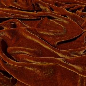 Rust Mulberry Silk Velvet Fabric by the Yard for Fashion, Bedding ...