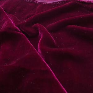 Burgundy/red Purple Mulberry Silk Velvet Fabric by the Yard for Fashion ...