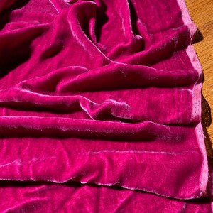 Magenta Mulberry Silk Velvet Fabric by the Yard for Fashion, Bedding ...