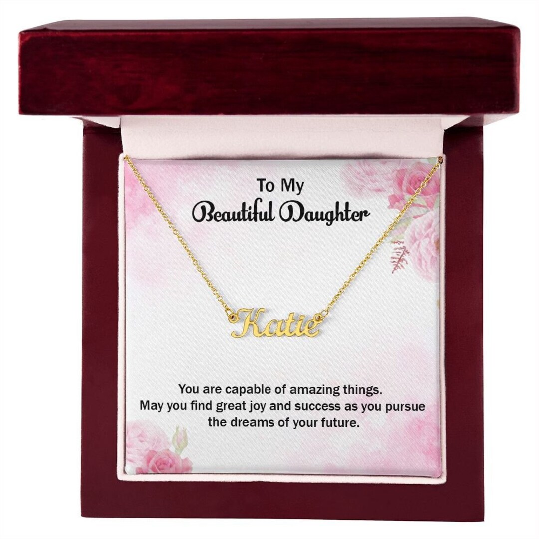 Daughter Name Necklace, Daughter Birthday Gift Form Mother to Daughter ...