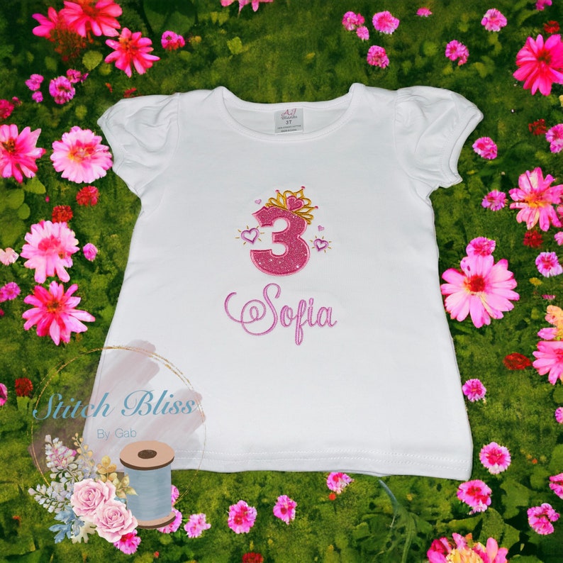 Princess Birthday Shirt , 3rd Birthday Princess Party Top, Girl ...