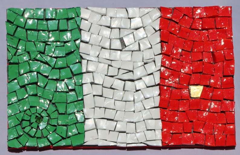 Italian Flag Mosaic Wall Art Handmade Italy Gift Unique Italian Home ...