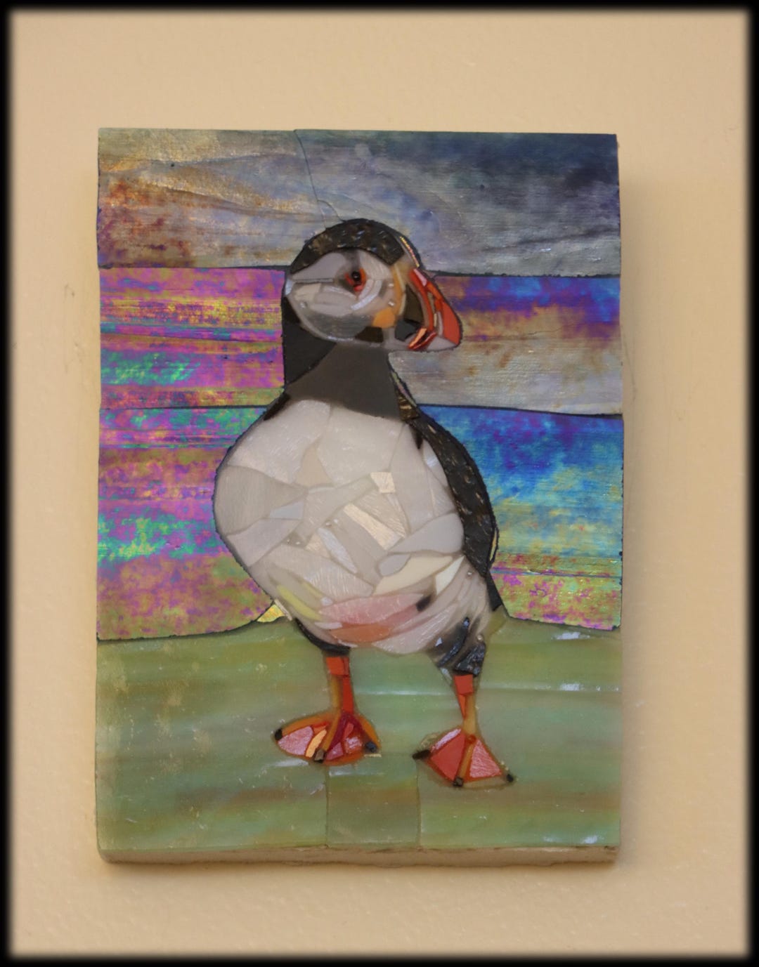 Handcrafted Puffin Stained Glass, Puffin Stained Glass Art, Unique ...