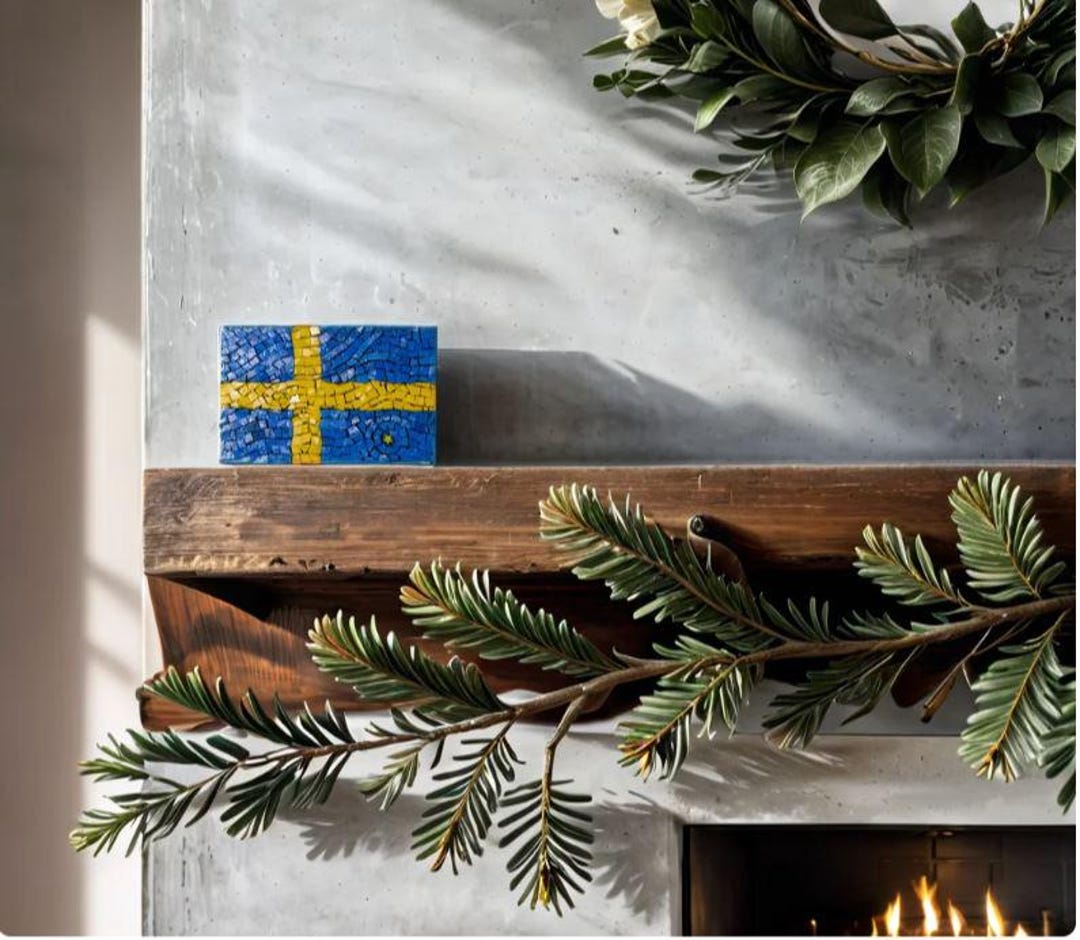 Swedish Flag Mosaic Wall Art | Unique Scandinavian Gift | Handmade ...