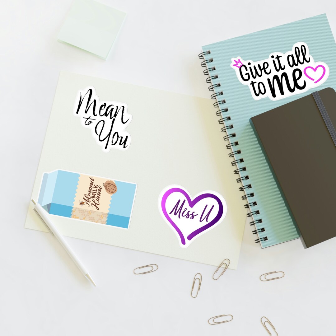 AMH Sticker Sheet Set Miss U, AMH Milk Jug, Mean to You, and Give It ...