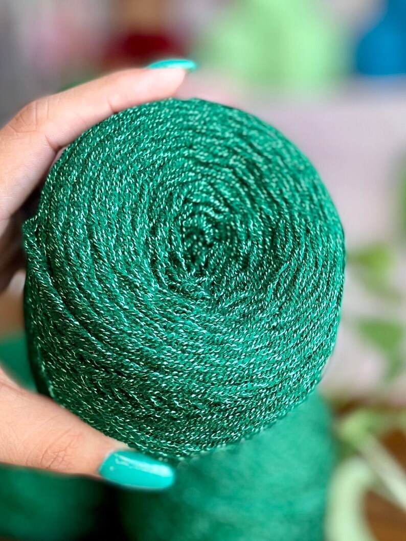 Hilo Cristal Artesanal Verde 1 100grs Green 1 Crystal Thread 100 Grams ...