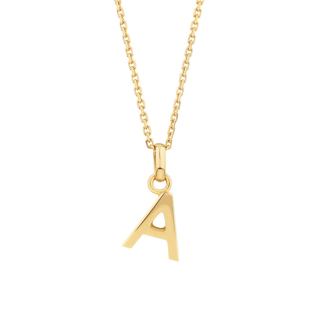 Gold & Silver Alphabet Pendant Necklace Personalized Initial - Etsy