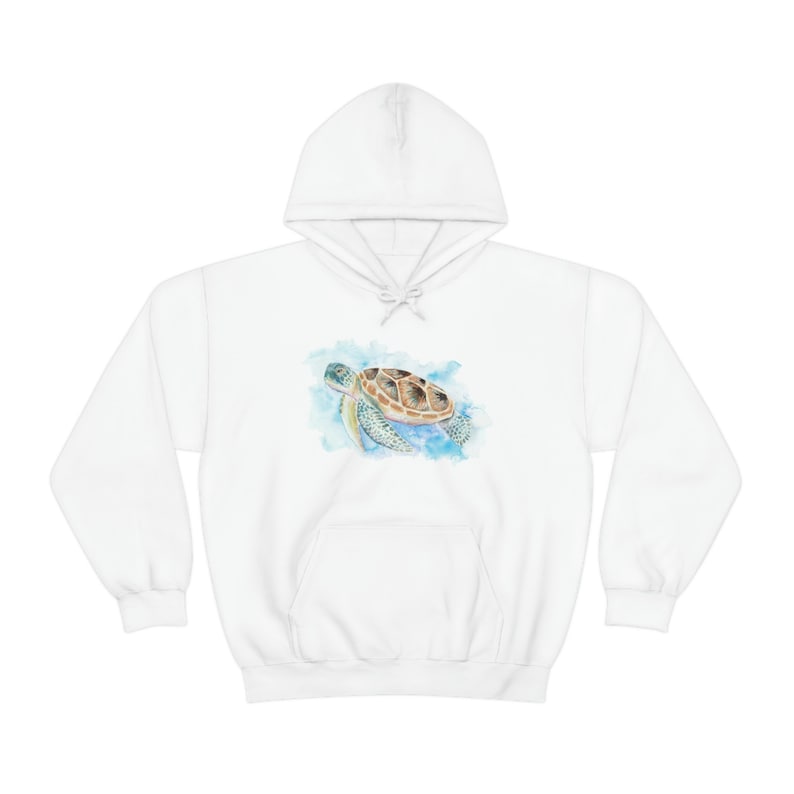 Sea Turtle Hooded Sweatshirt, Turtle Sweater, Sea Turtle Shirt, Turtle ...