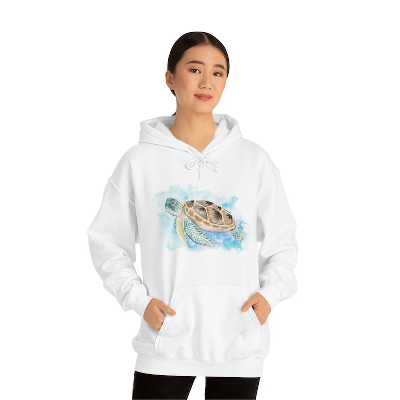 Sea Turtle Hooded Sweatshirt, Turtle Sweater, Sea Turtle Shirt, Turtle ...