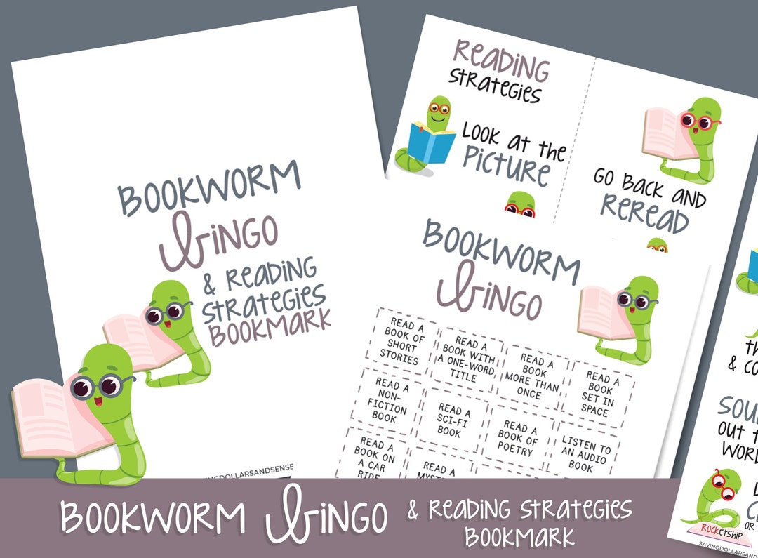 Bookworm Bingo | Reading Game | Instant Digital Download - Etsy