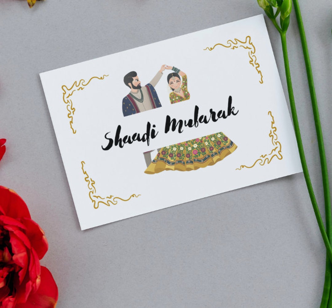 Shaadi Mubarak Card , Nikkah Mubarak, Engagement Wedding Card, Nikkah ...