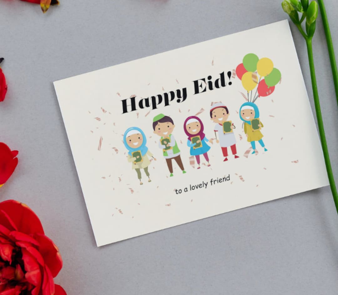 Kinder Kinder Eid Karte, Eid Briefkasten, für Freunde Schule Nachbarn ...