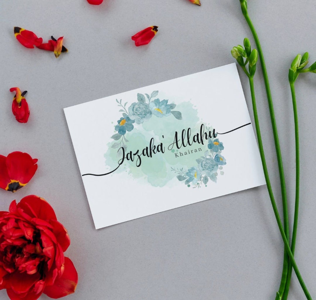 Jazaka'allahu Khairan Card, Thank You, Warm Wishes, Jazakallah Khair ...