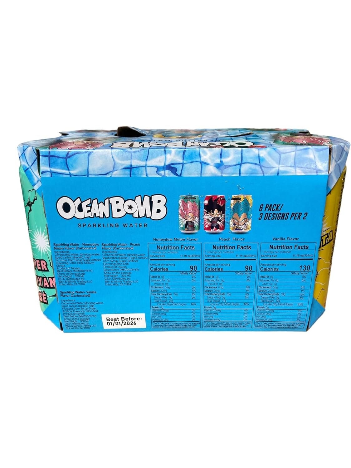 Ocean Bomb Sparkling Water Dragon Ball Super Saiyan 2 of Each Variant ...