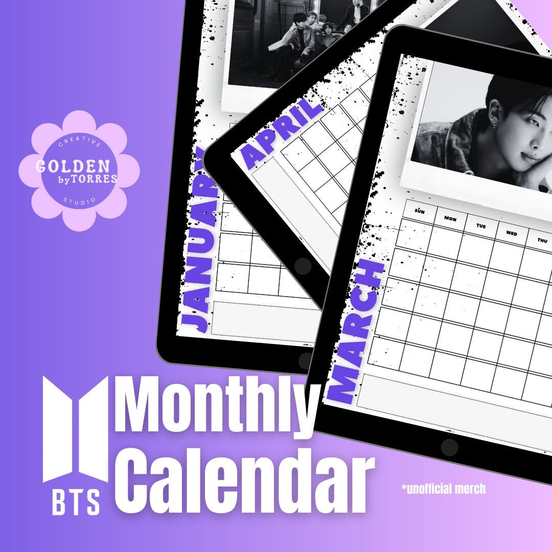 BTS Monthly Calendar - Etsy