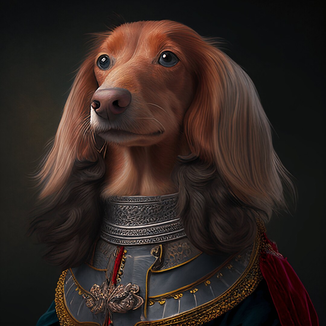 Hopeful Royal Wiener Dog Digital Art File: an Inspirational Masterpiece ...