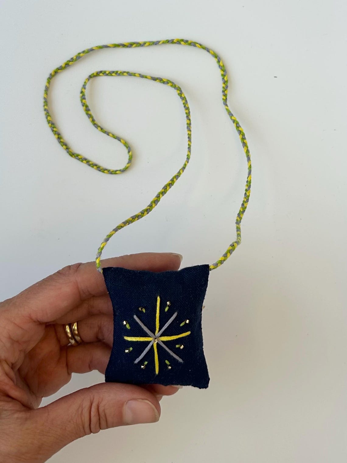 Hand Embroidered Sacred Amulet for Protection, Guidance, and Heart ...
