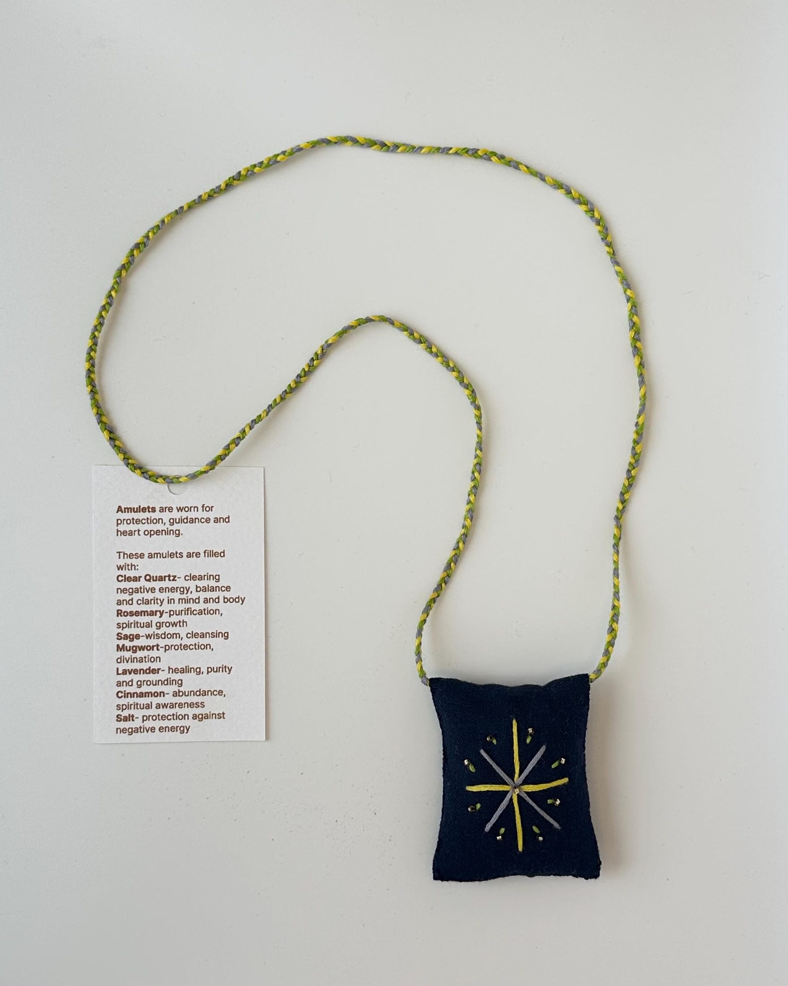 Hand Embroidered Sacred Amulet for Protection, Guidance, and Heart ...