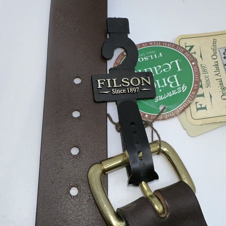 Filson Co. Bridle Leather Brass Buckle 1 1 1/2 Belt 38 With Tags - Etsy