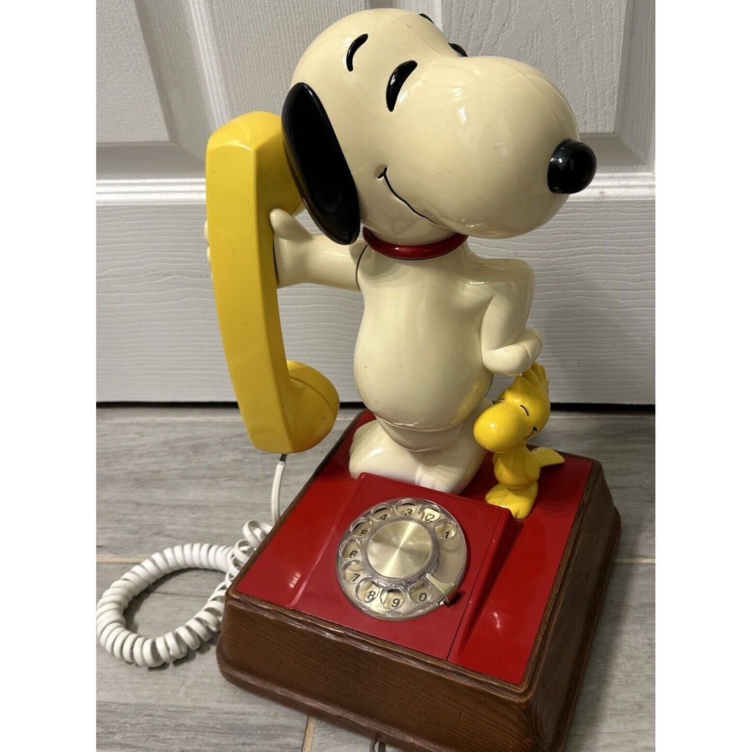 Vintage Snoopy and Woodstock Rotary Dial Phone - Etsy