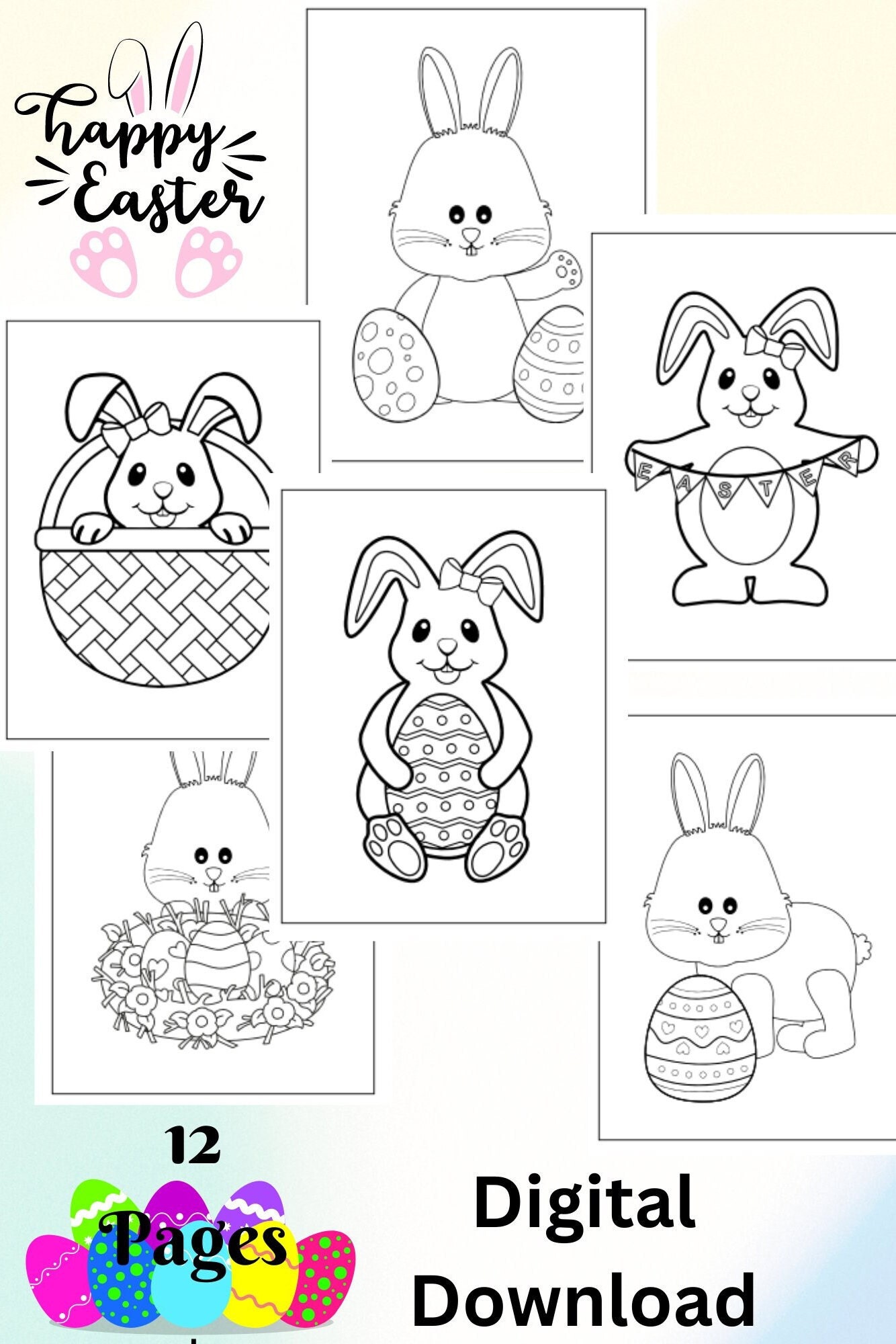 Easter Coloring Pages, PDF Printables, Printable Easter Coloring Pages ...