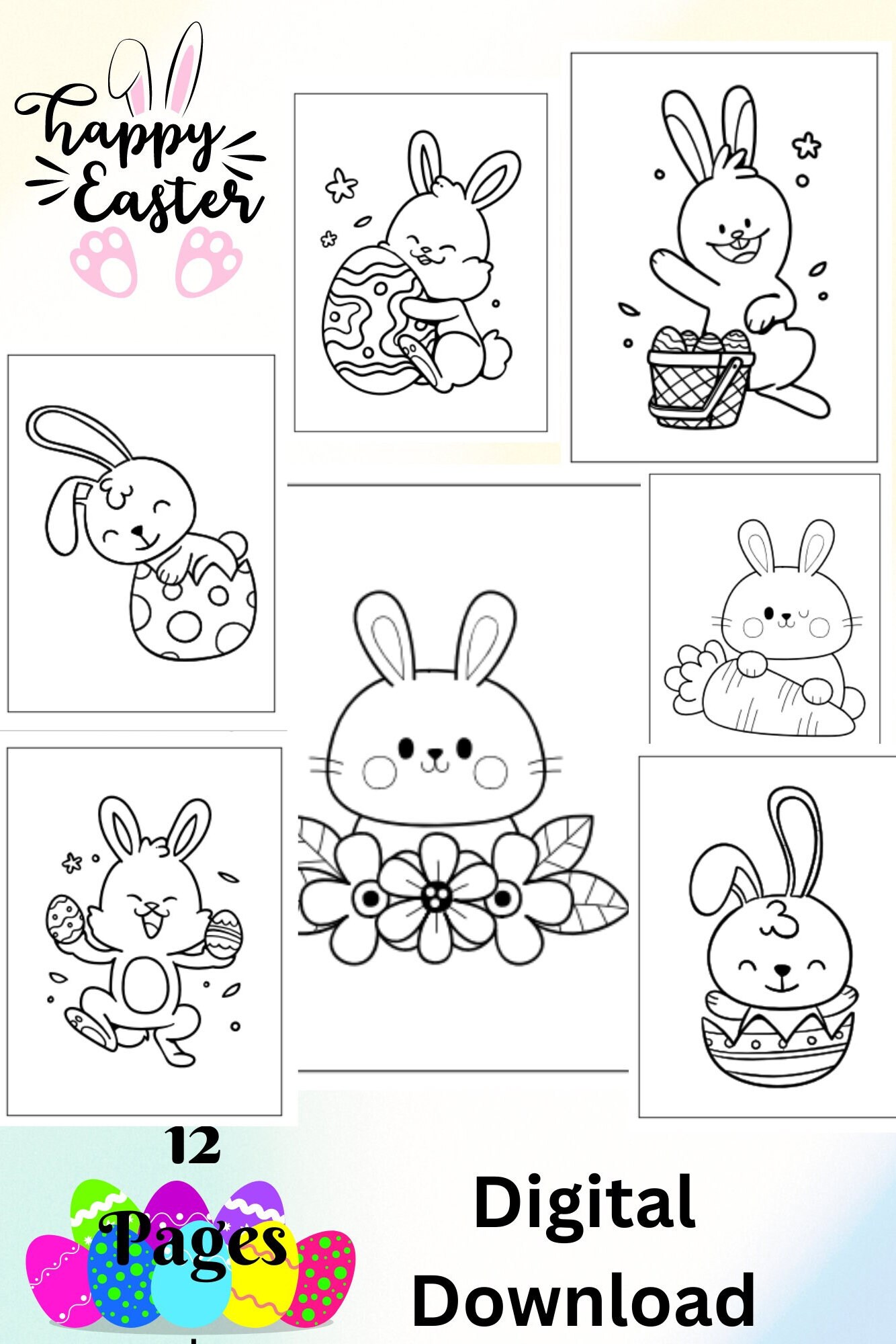 Easter Coloring Pages, PDF Printables, Printable Easter Coloring Pages ...