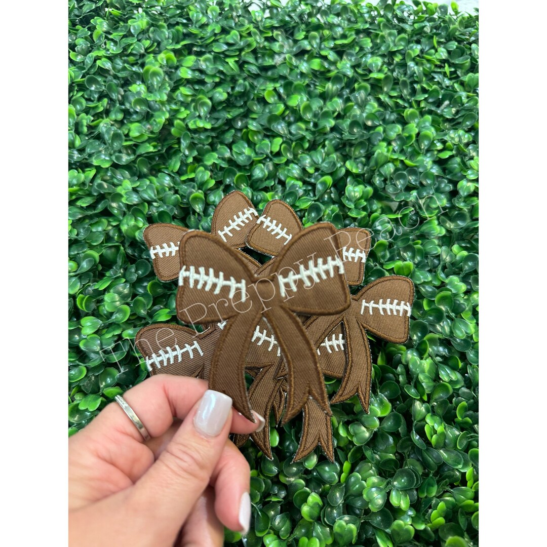 Preppy Football Bow Iron on Patch| Football Bow Iron on Patch | Coquette Girl Aestetic | Trendy ...