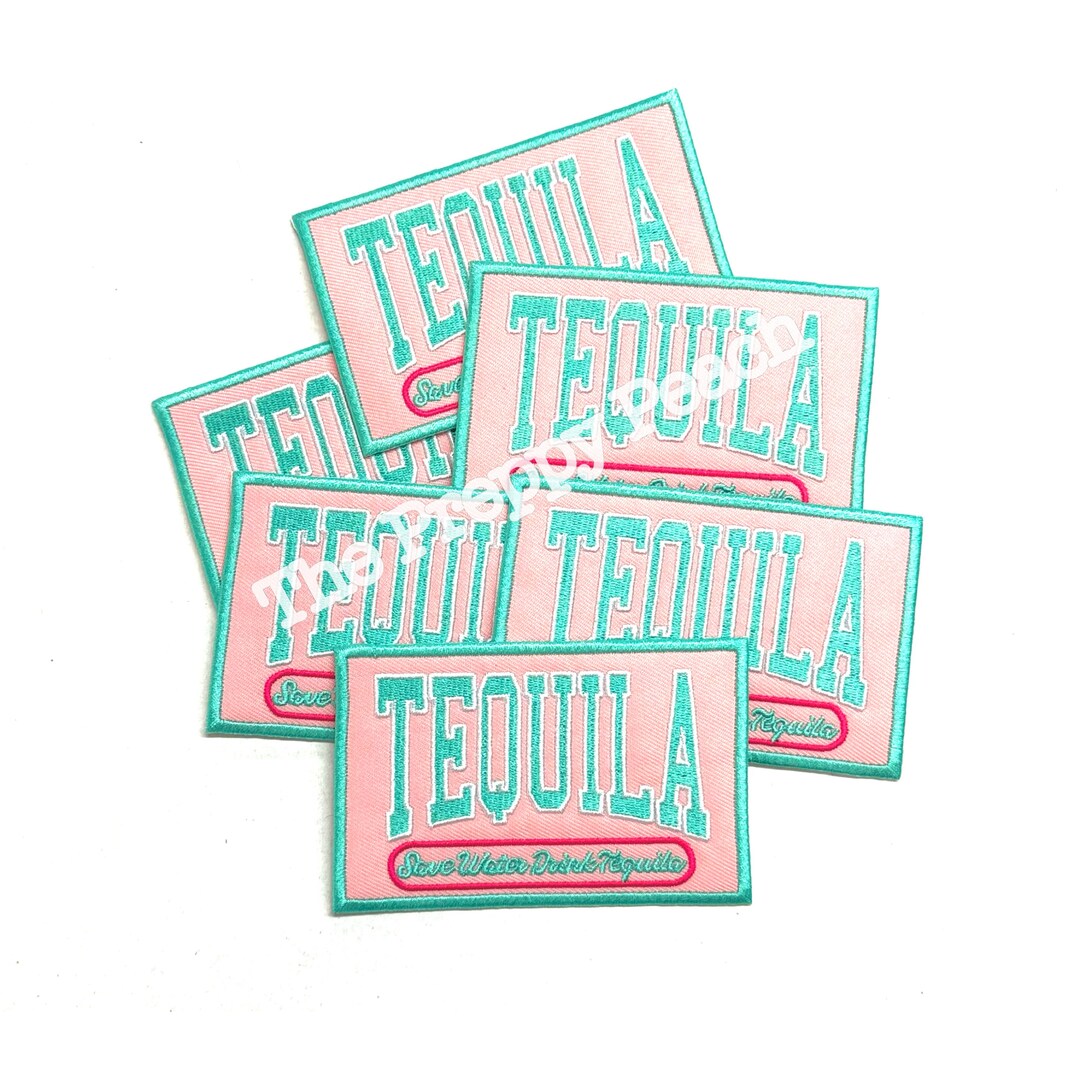 Tequila Patch | Tequila Iron on Patch | Hat Patch| Pink and Mint Patch | Trendy Patch | - Etsy