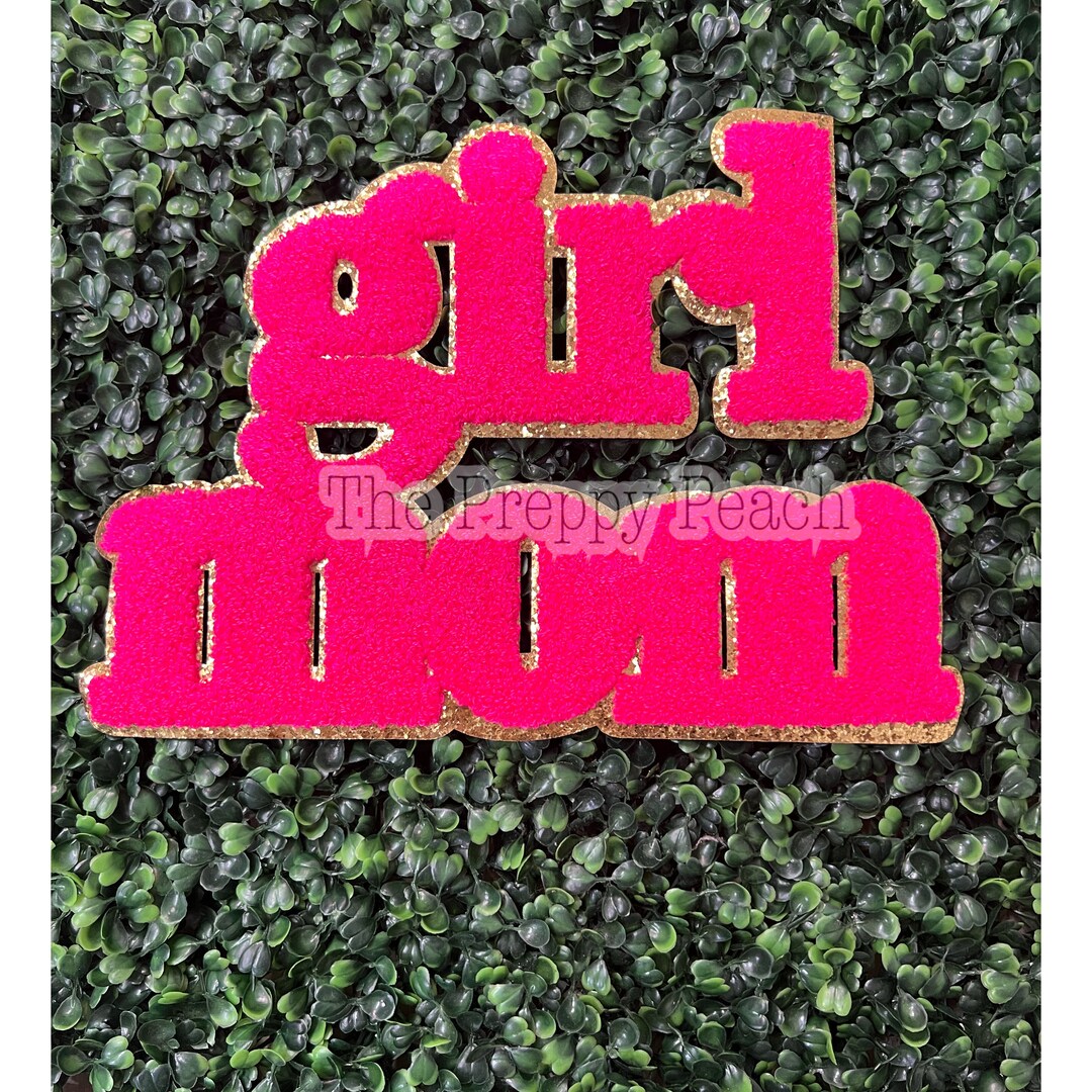 Girl Mom Large Iron on Chenille Patch | Mama Chenille Patch | Girl Mom ...