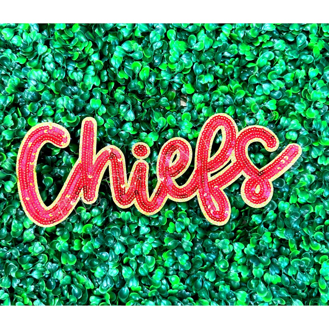 Chiefs Sequin Patch| Trendy Sports Team Patch| Sequin Team Patch| Chiefs Red Sequin Patch ...