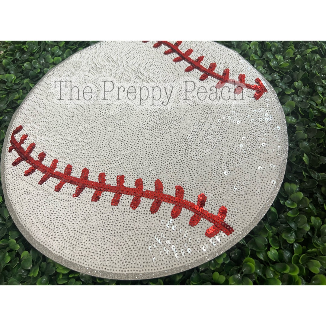 Large Baseball Sequin Patch | Baseball Patch | Gameday Iron on Patch | Sports Mom Patch | Iron ...