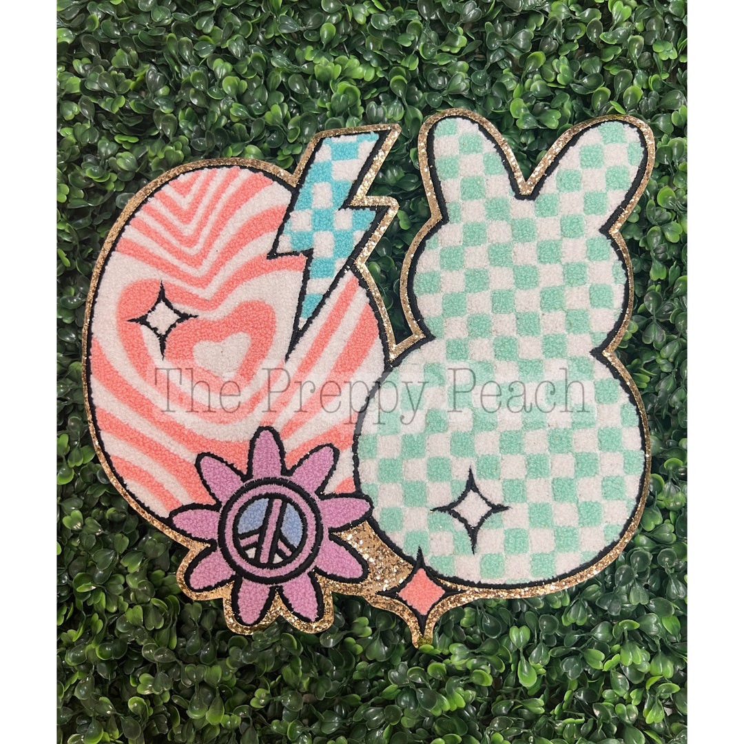 Easter Large Iron on Chenille Patch | Groovy Easter Patch | Easter ...