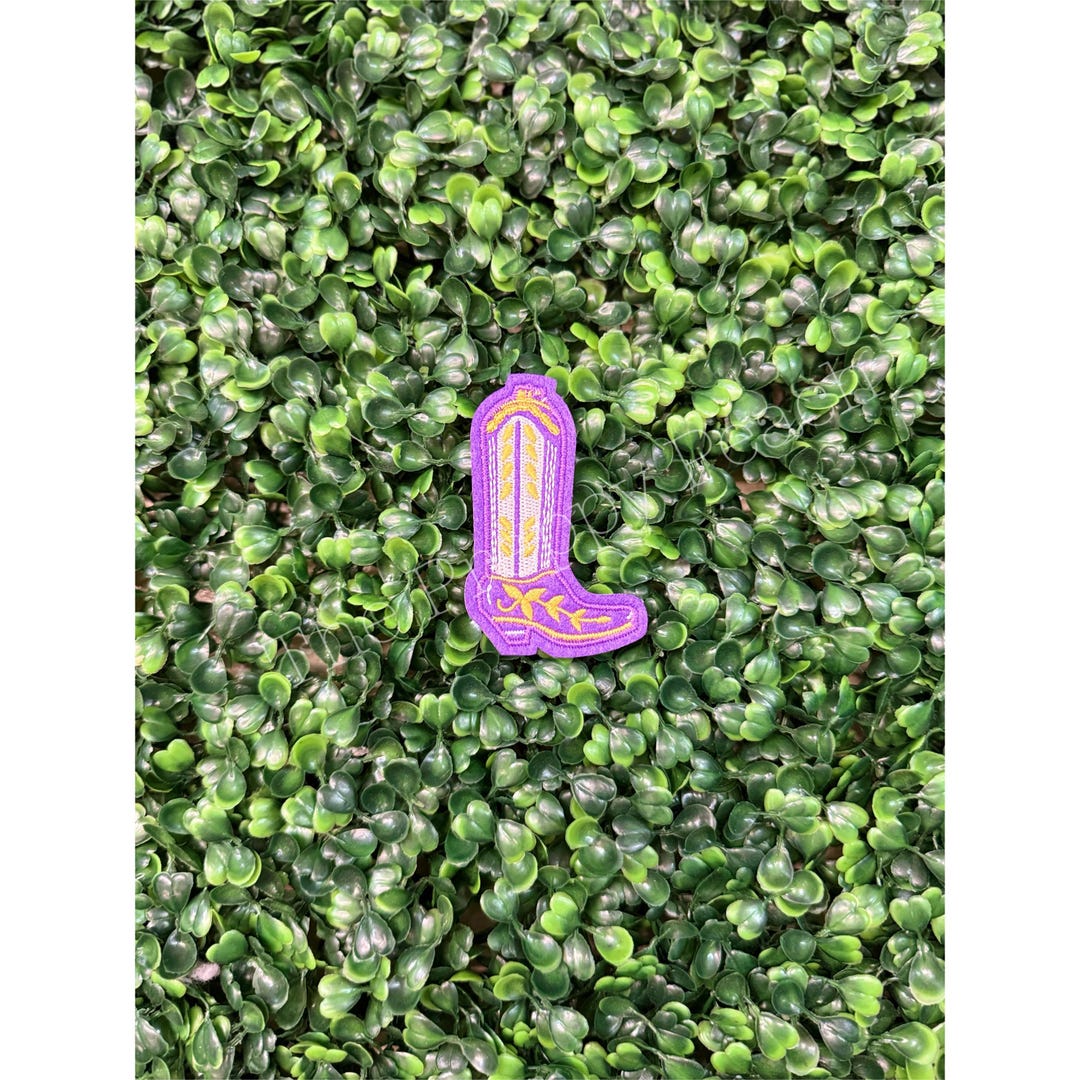 Purple Boot Patch Cowgirl Boot Patch Trendy Patch Iron on Patch Filler ...