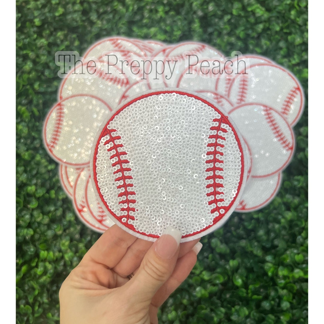 Sequin Baseball Iron Patch Baseball Iron on Patch Gameday Patch Sports Mom Patch Iron on Patch ...