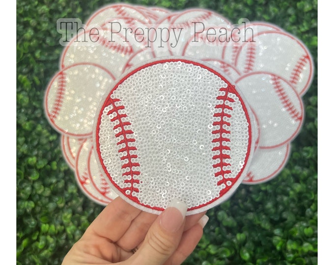 Sequin Baseball Iron Patch Baseball Iron on Patch Gameday Patch Sports Mom Patch Iron on Patch ...