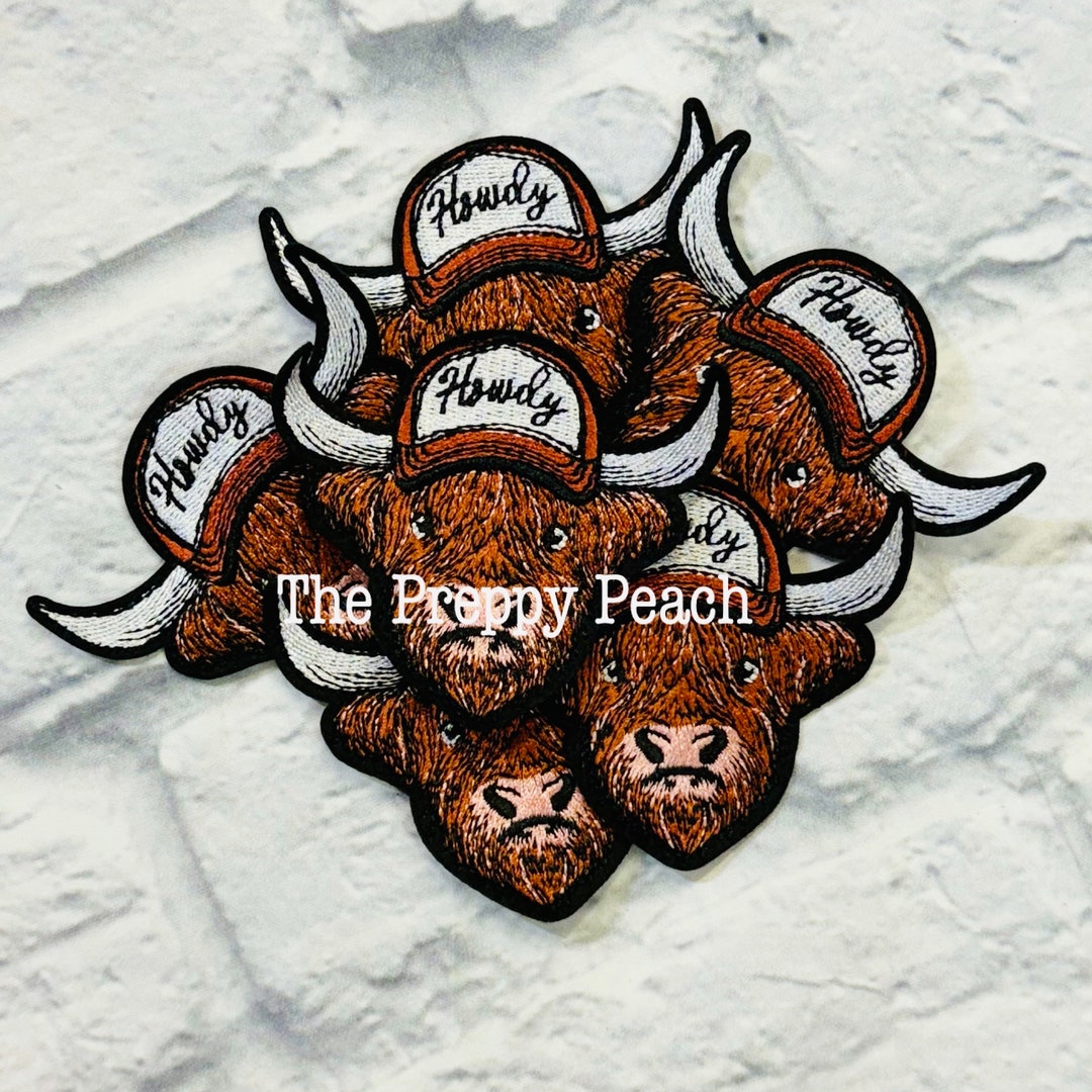 Highland Cow Hat Patch Trendy Hat Patch Western Iron on Patch Hat Patch ...