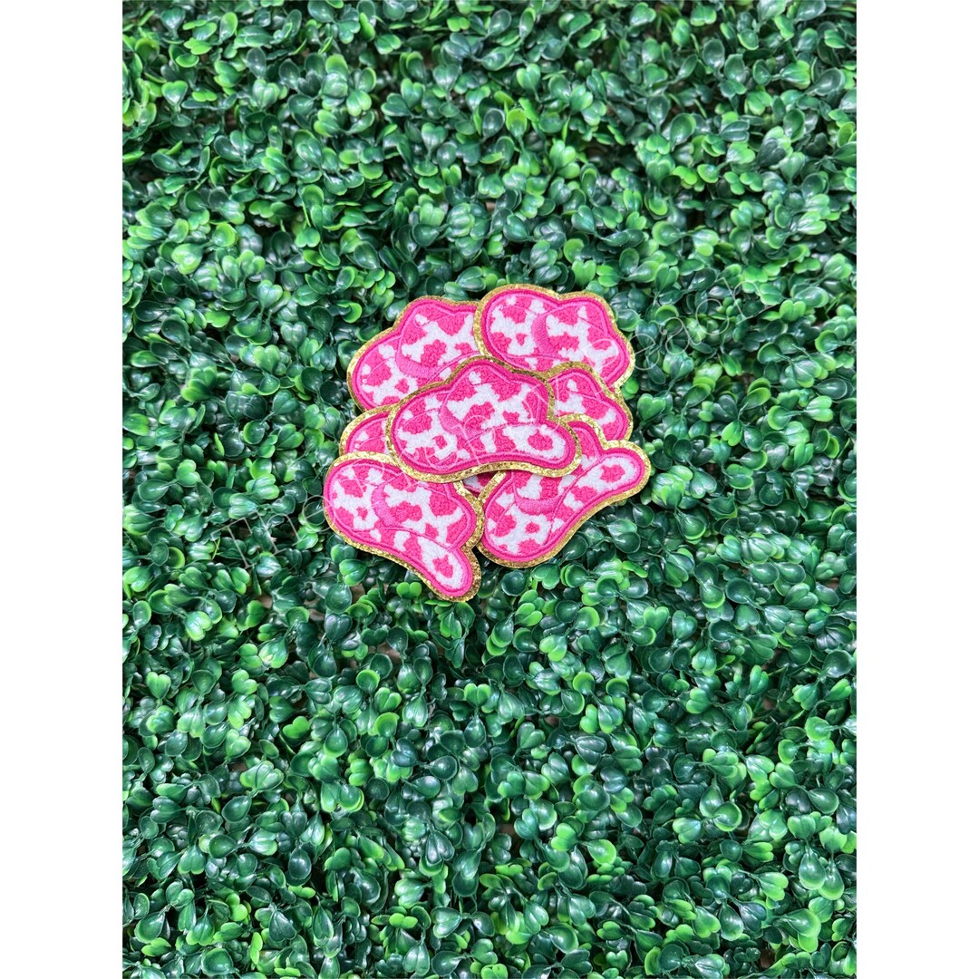 Pink Cowprint Chenille Cowboy Hat Country Western Theme Patches Boogie ...