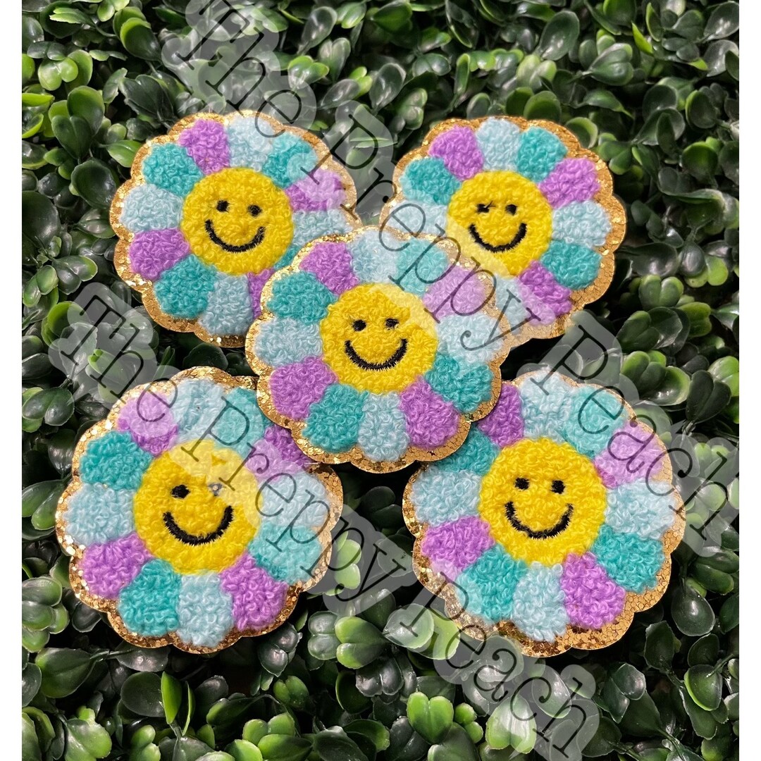 Retro Smiley Flower Chenille Patch - Etsy